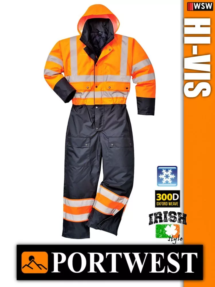 Portwest HI-VIS jólláthatósági bélelt overál kezeslábas - mu